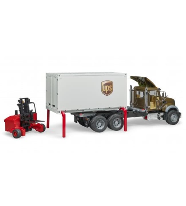 Bruder MACK Granite UPS logistiikkakuorma-auto ja trukki | Karkkainen ...