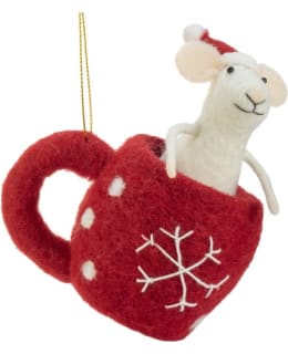 Weiste huopahiiri mukissa kuusenkoriste | Karkkainen.com verkkokauppa