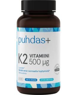 Puhdas+ K2-vitamiini 500µg 60 kaps ravintolisä | Karkkainen.com ...