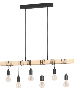 Edi-Light Townshend 6xE27 maks. 60W/kpl IP20 puu/musta riippuvalaisin ...