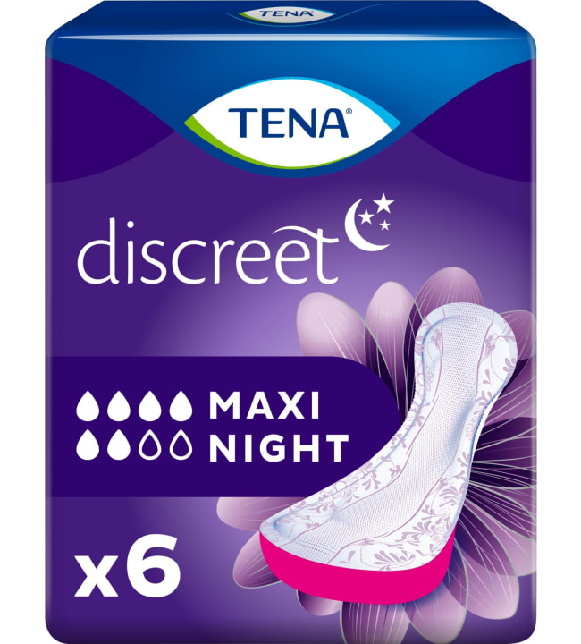 Tena Discreet Maxi Night 6 kpl inkontinenssisuoja | Karkkainen.com ...
