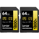 Lexar Sdxc Pro 1800X U3 Uhs-Ii R280/W210 (V60) 64Gb - 2Pack sd ...