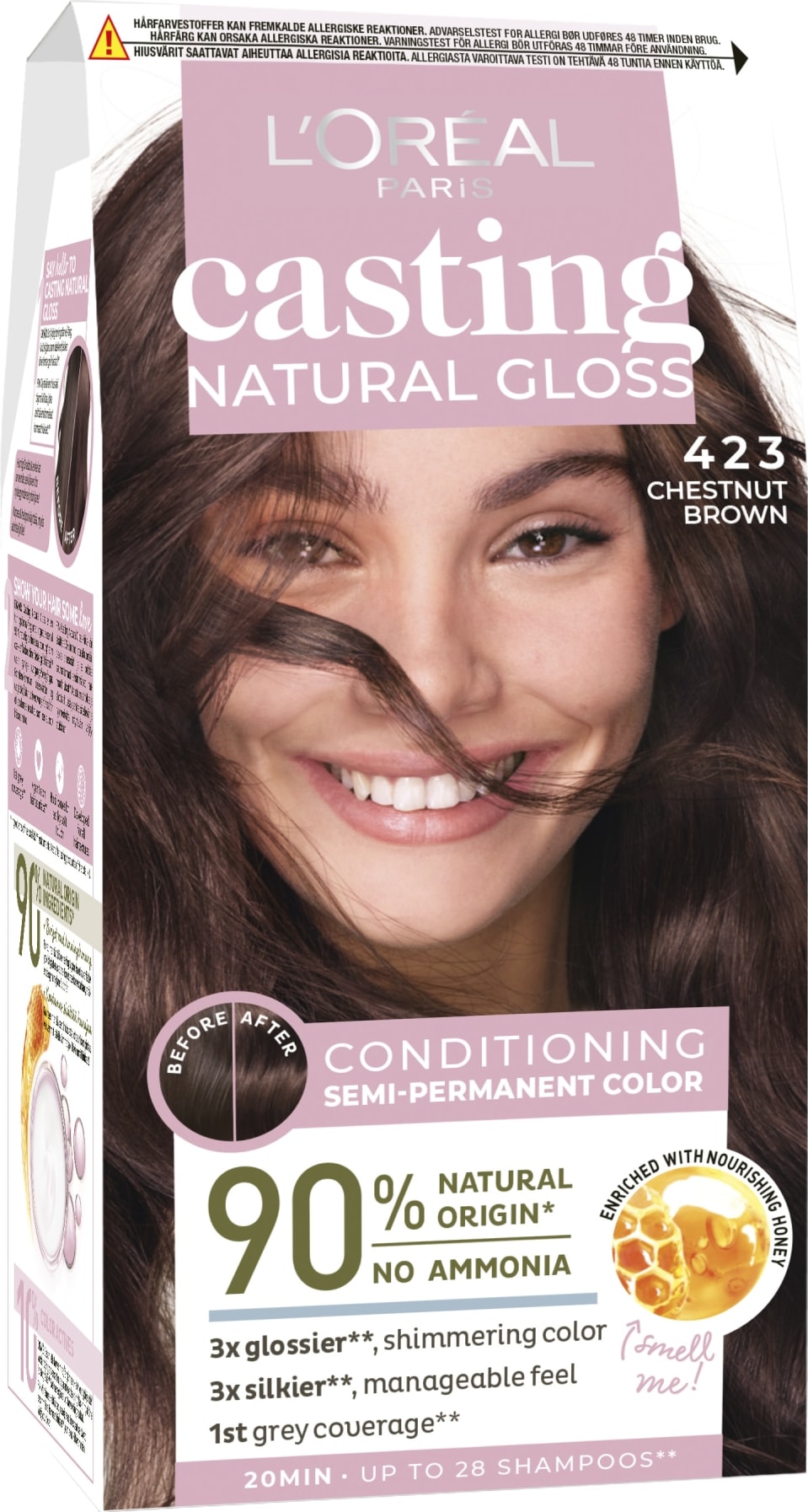 L'Oreal Paris Casting Creme Natural Gloss 423 Chestnut Brown kevytväri ...