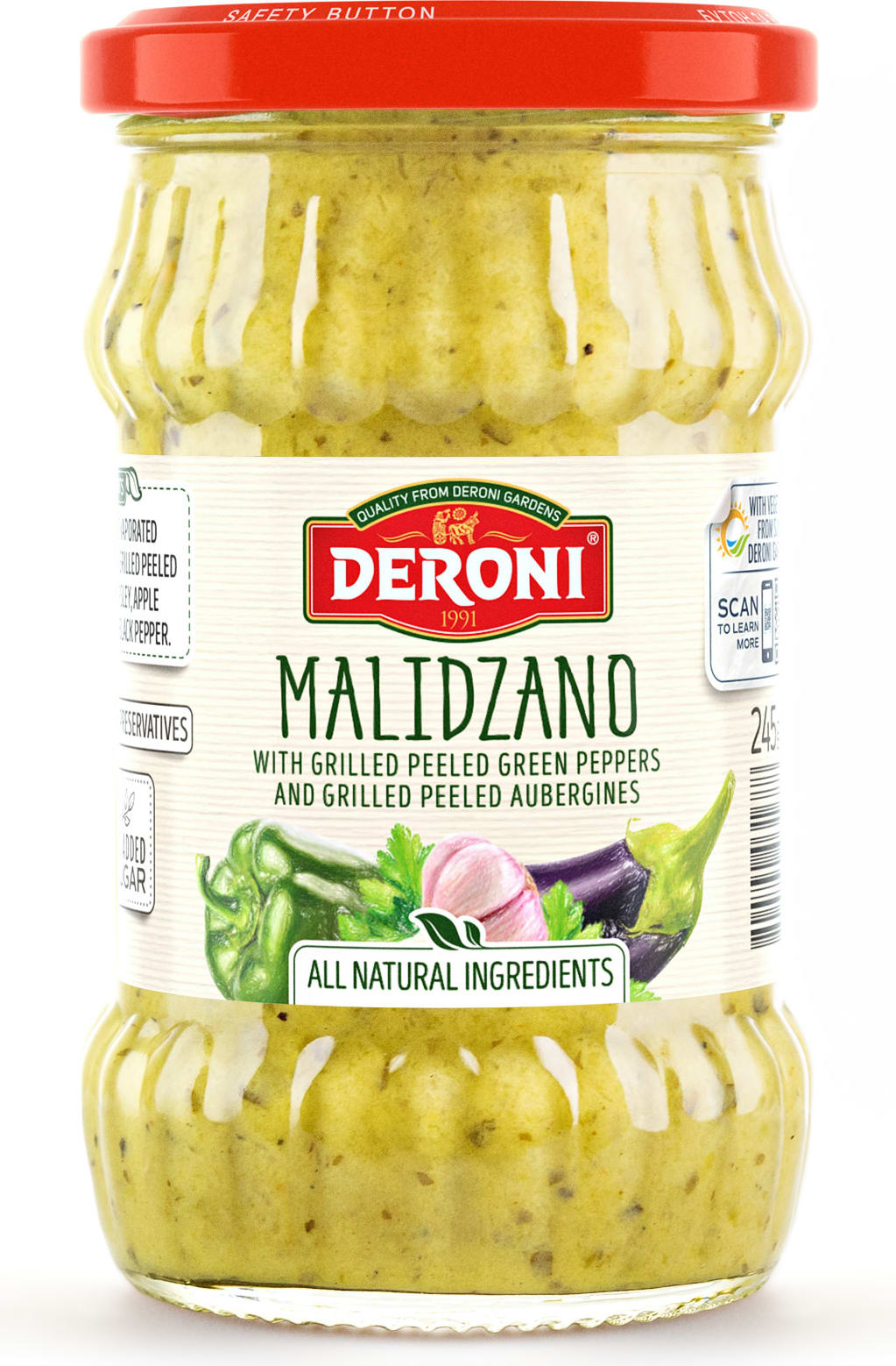 Deroni Malidzano 245g vihreä paprika-munakoisotahna | Karkkainen.com verkkokauppa