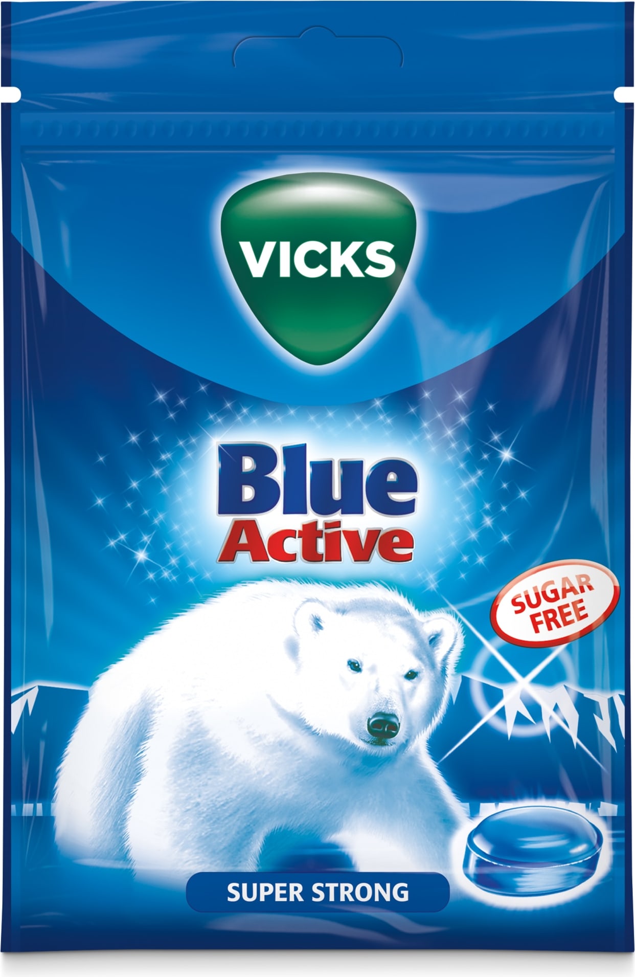Vicks Blue Active Super Strong 72 g sokeriton kurkkupastilli ...
