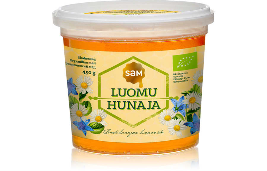 SAM Luomu 450 g kiteinen hunaja | Karkkainen.com verkkokauppa