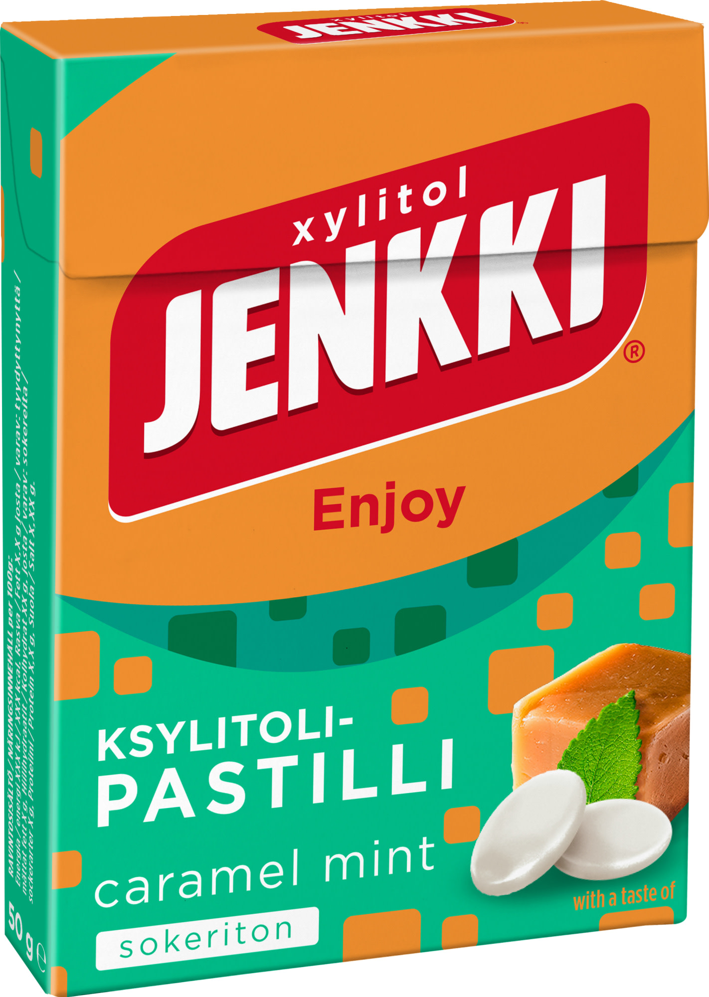 Jenkki Enjoy Caramel Mint 50 g ksylitolipastilli | Karkkainen.com ...