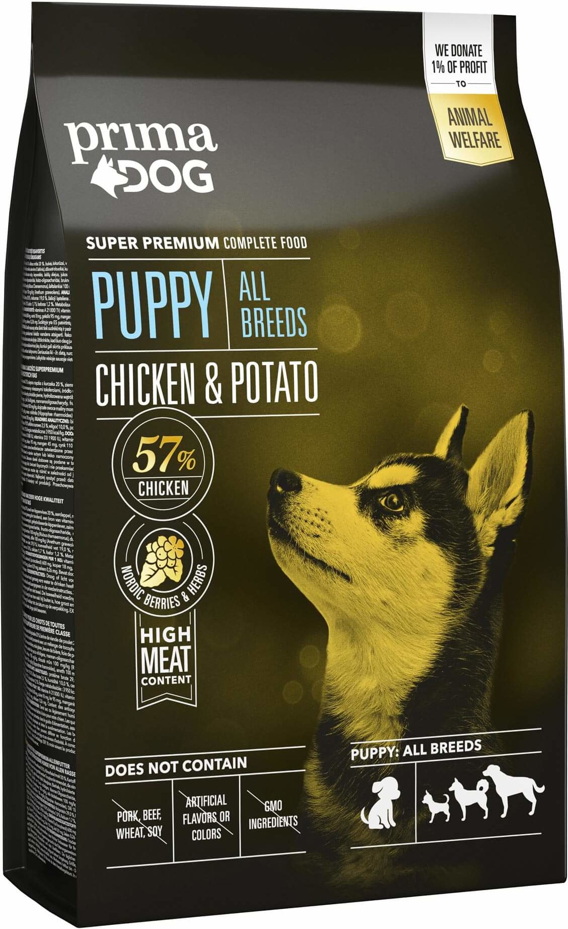 Prima Dog Puppy All Breeds 4 kg kana-peruna koiranpennun täysravinto ...