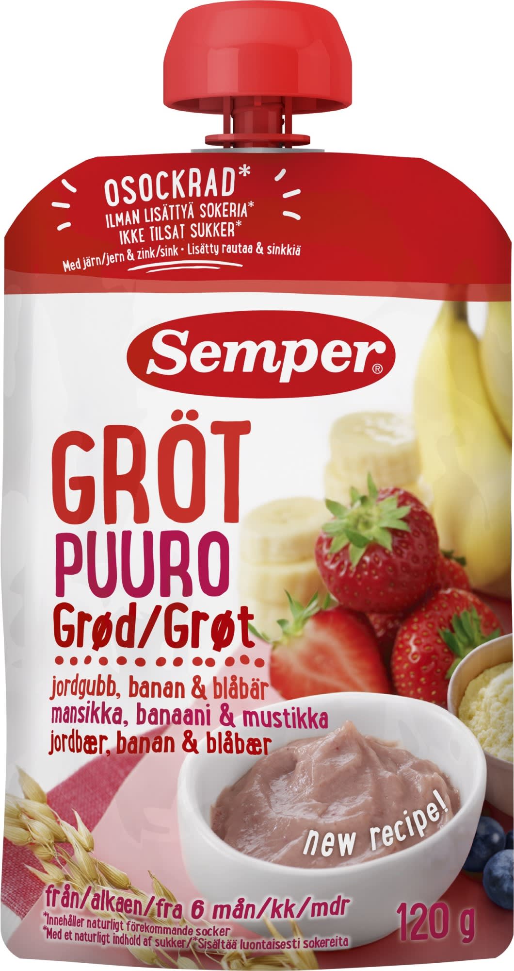 Semper Mansikka-Banaani 120g puuro 6kk | Karkkainen.com verkkokauppa