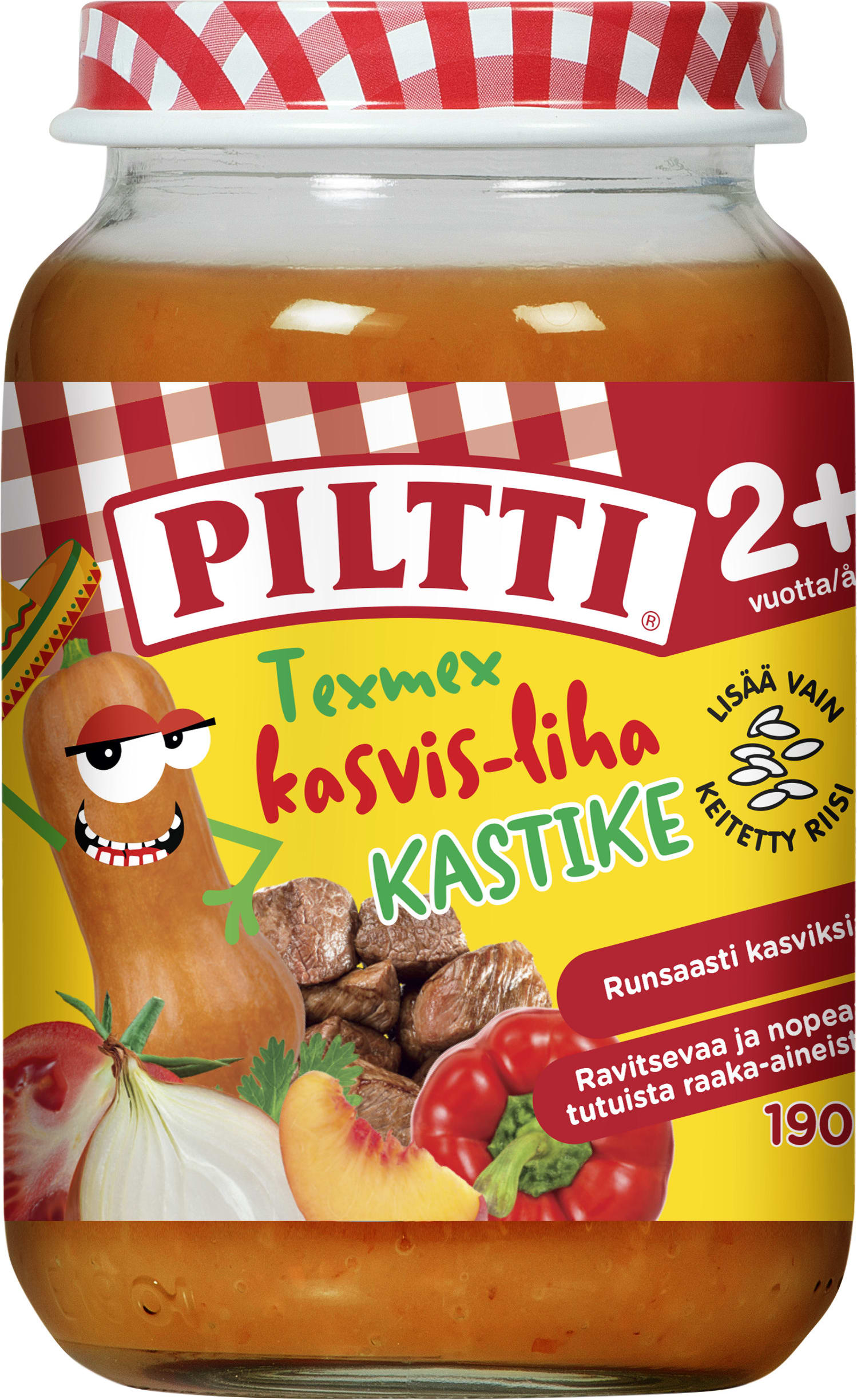 Piltti 190g Texmex kasvis-liha kastike 2+v | Karkkainen.com verkkokauppa