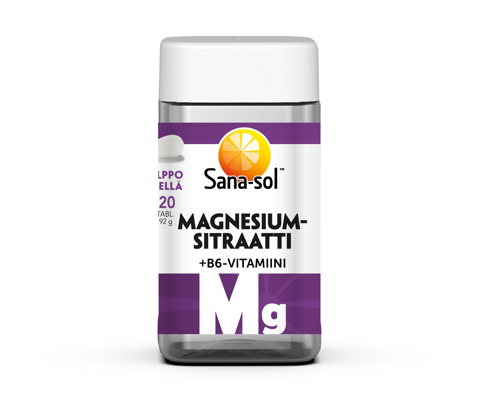Sana-Sol Magnesiumsitraatti+B6-vitamiini 120 tabl. ravintolisä ...