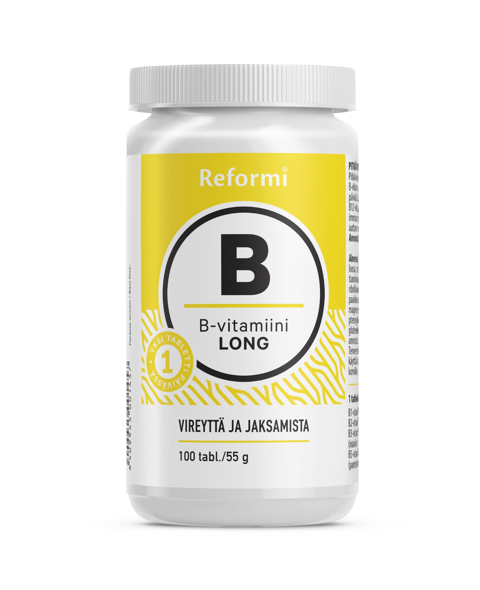 Reformi B-vitamiini long 100 tabl. vitamiinivalmiste | Karkkainen.com ...