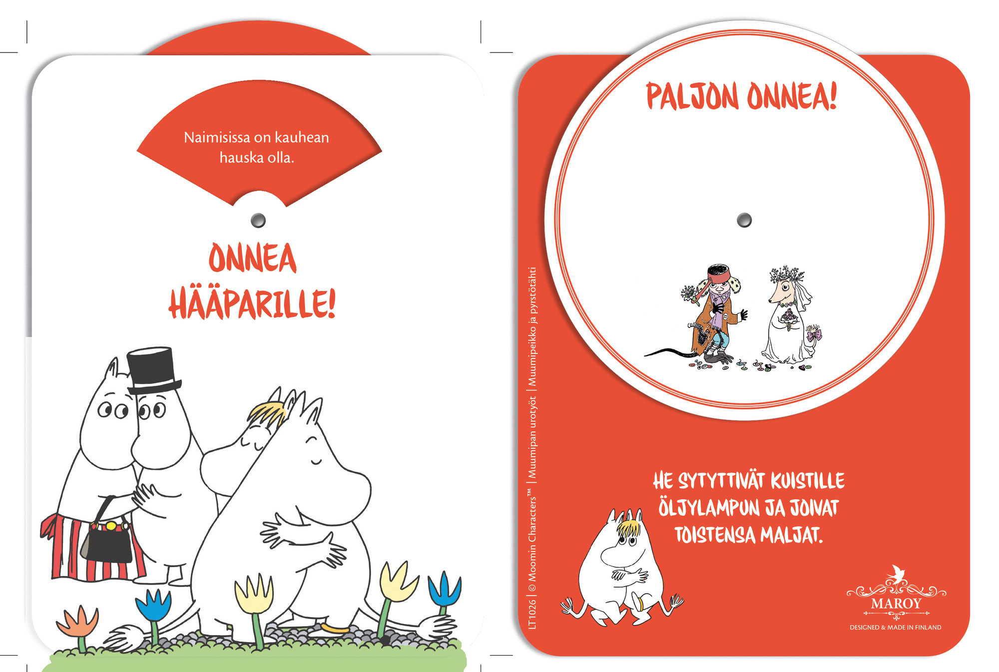 Muumi Onnea hääparille kiekkokortti | Karkkainen.com verkkokauppa