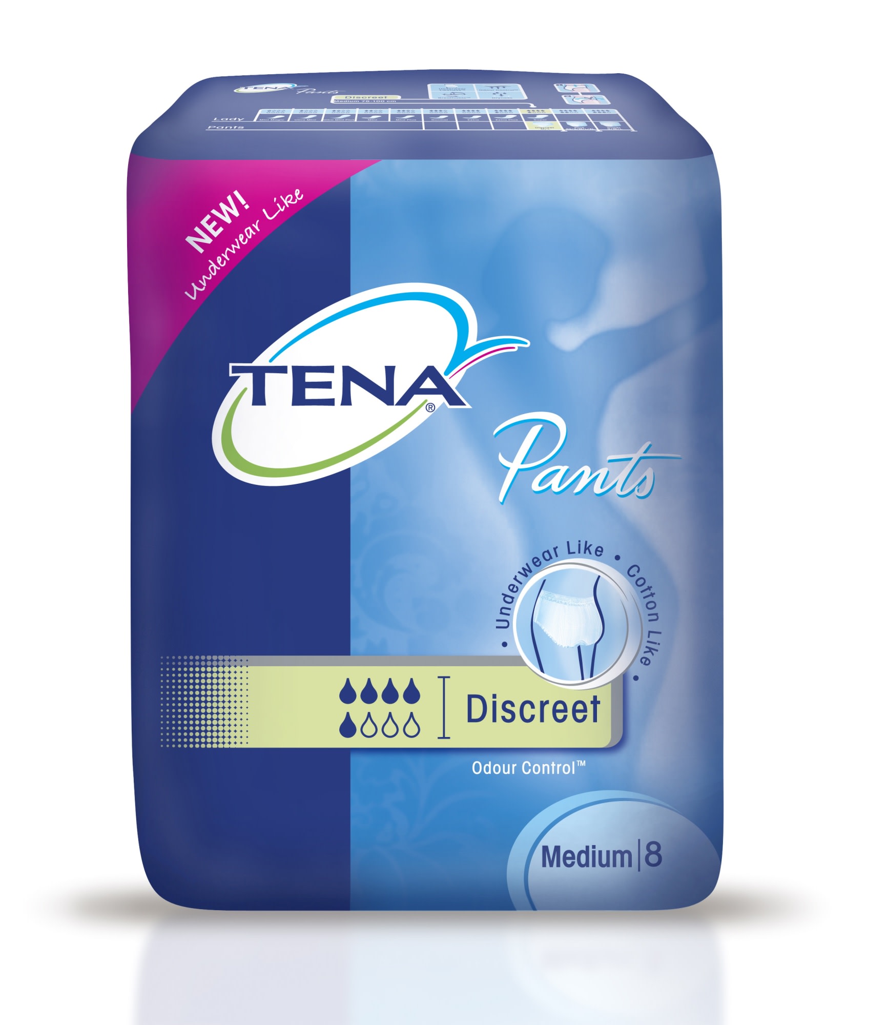 TENA Pants Discreet Medium 8 kpl inkontinenssisuoja | Karkkainen.com ...